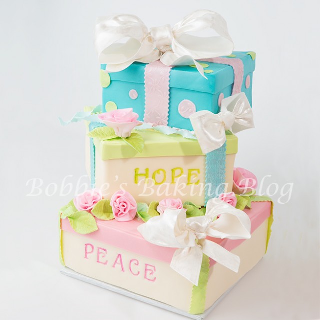 Whimsical New Year 2014 Gift Box Cake | Bobbies Baking Blog